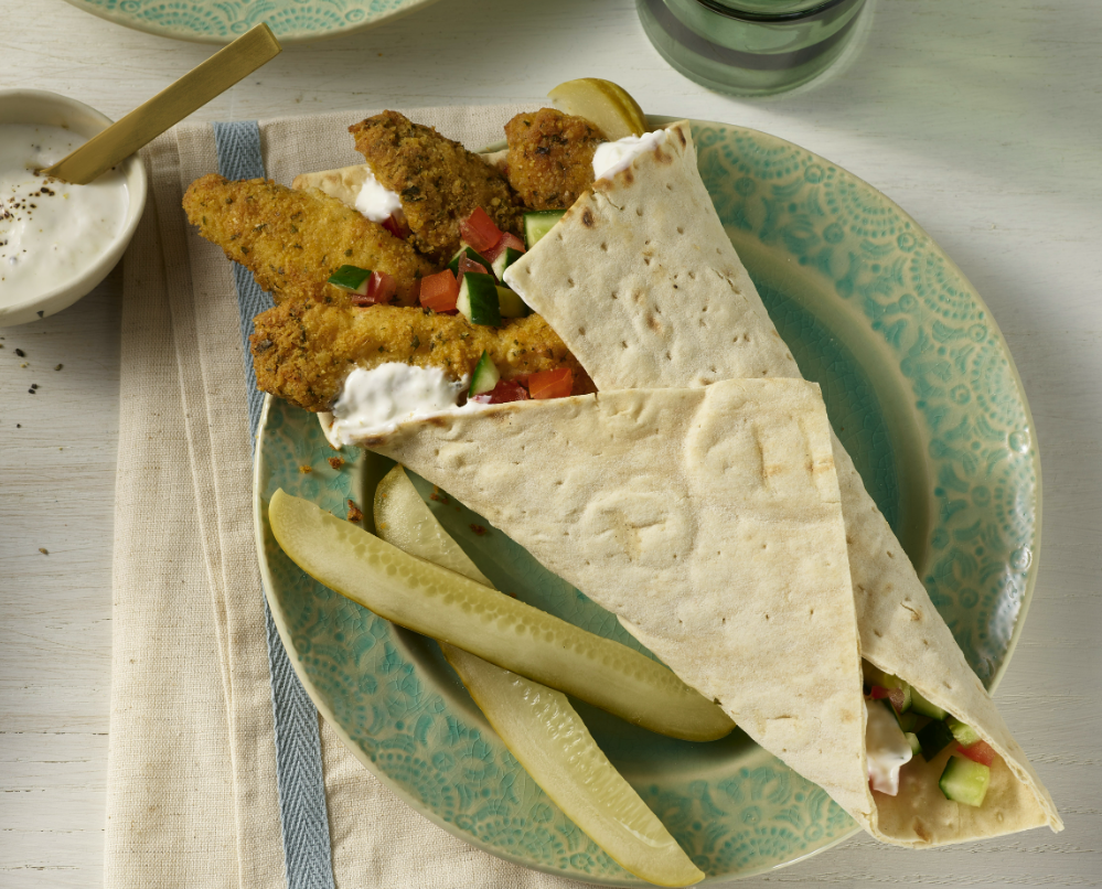 Air-Fried Mediterranean Tilapia Wraps